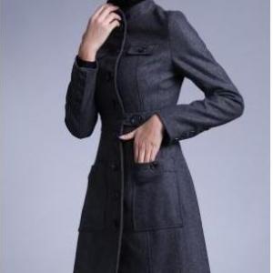 Elegant Slim Fit Buttons Up Long Coat on Luulla