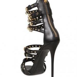 Unique Multi Straps Wrap Ankle High Heel Sandals on Luulla