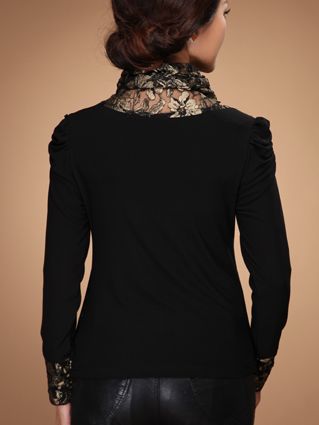 Elegant High Collar Lace Top on Luulla