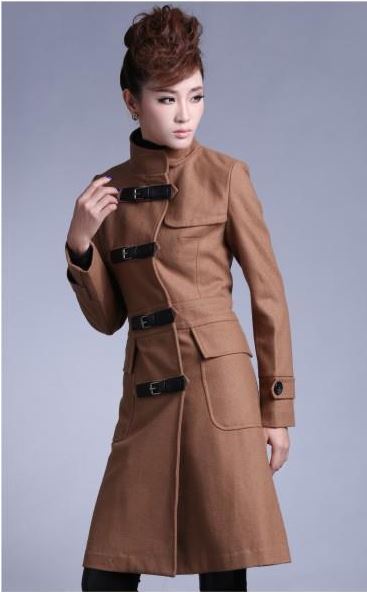 Elegant Buckle Straps Long Coat on Luulla