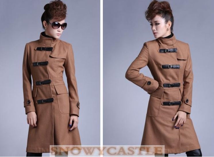 Elegant Buckle Straps Long Coat on Luulla
