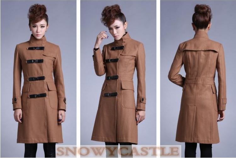 Elegant Buckle Straps Long Coat on Luulla