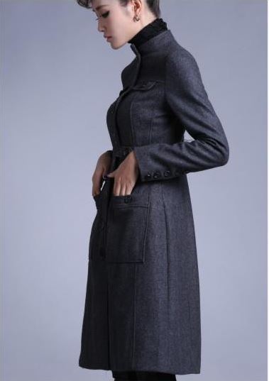 Elegant Slim Fit Buttons Up Long Coat on Luulla