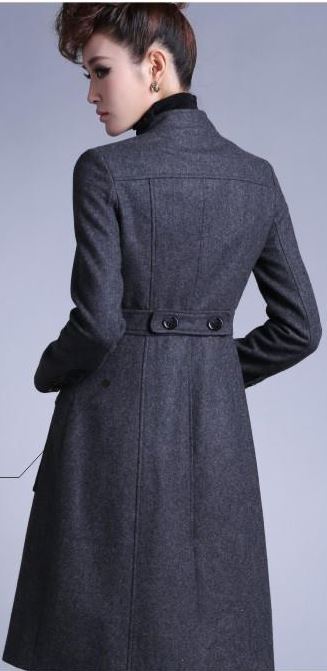 Elegant Slim Fit Buttons Up Long Coat on Luulla