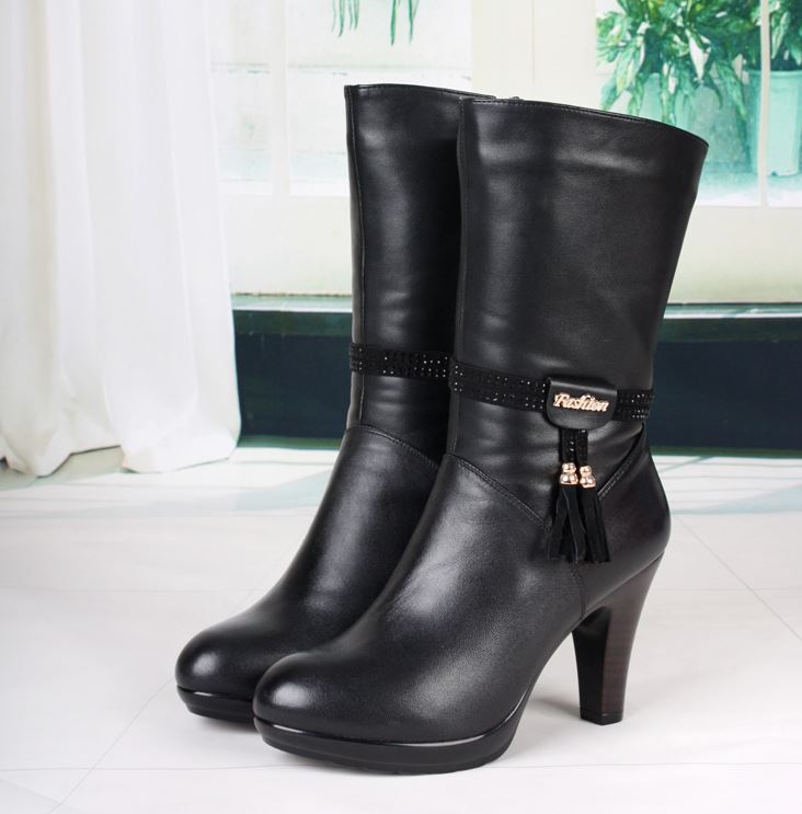 Stylish Side Zipper Thigh High Heel Boots on Luulla