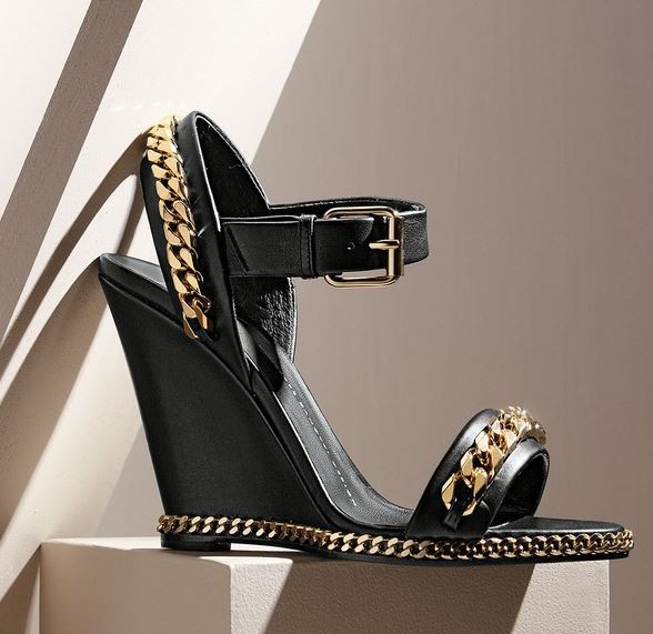 Gold Links High Wedge Heel Sandals on Luulla