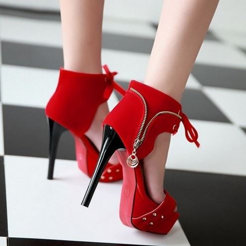 Stylish Zipper Wrap Ankle Thin High Heel Sandals on Luulla