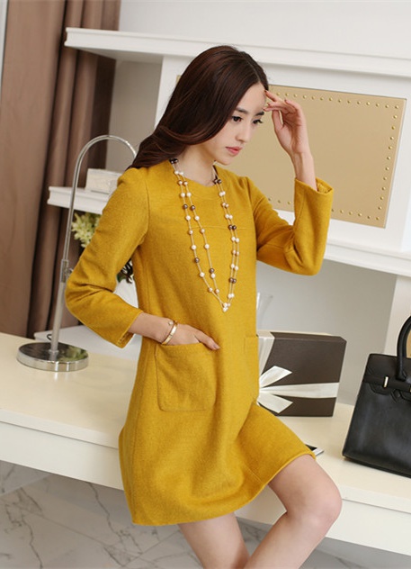 Stylish Double Pocket Short Dress on Luulla