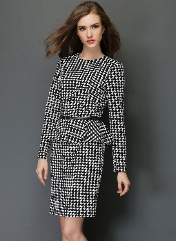 Vintage Houndstooth Pattern Dress on Luulla