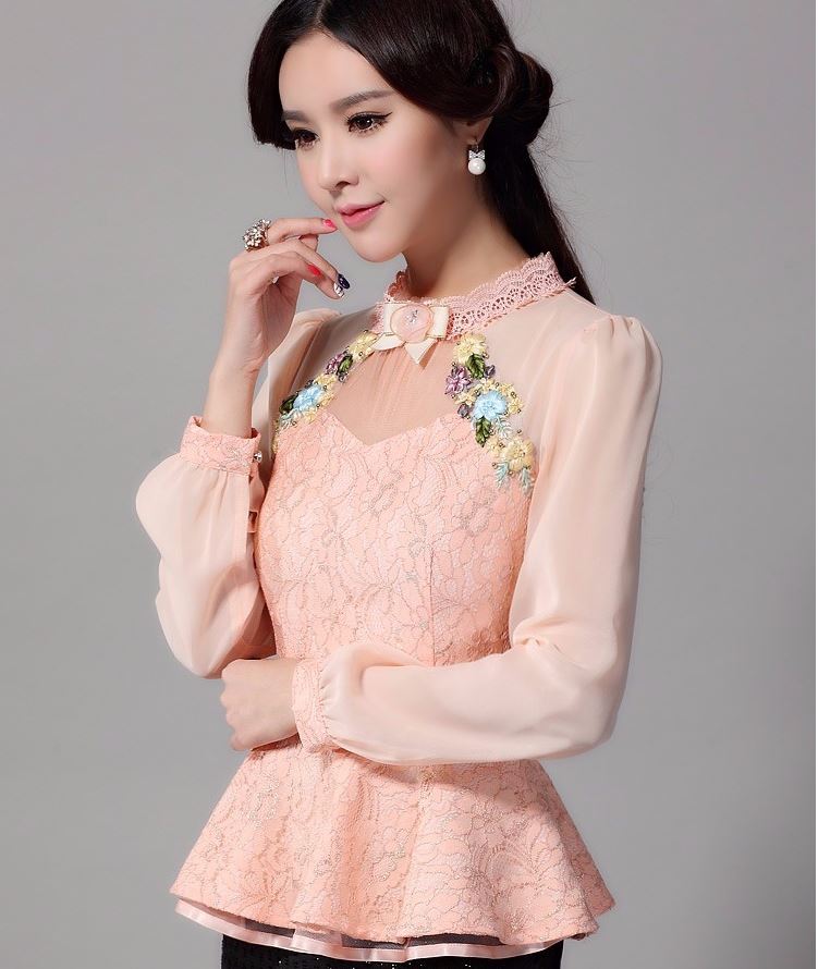 Elegant Long Sleeves Lace Floral Pattern Tops (3 Styles) on Luulla