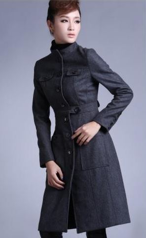 Elegant Slim Fit Buttons Up Long Coat on Luulla