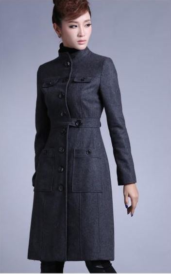 Elegant Slim Fit Buttons Up Long Coat on Luulla