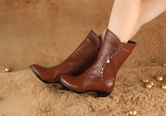 Stylish Side Zipper High Heel Boots on Luulla