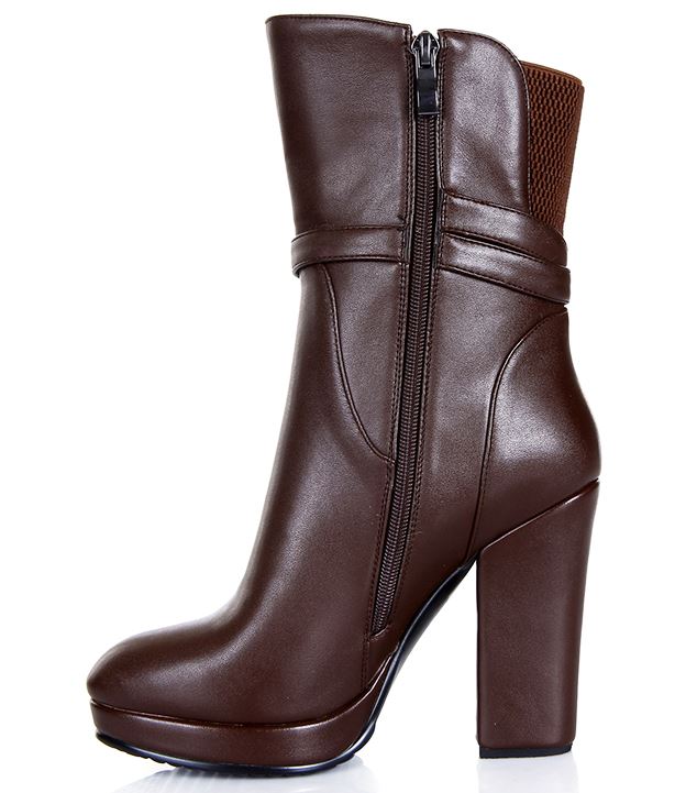 Stylish Side Zipper Buckle Thick High Heel Boots on Luulla